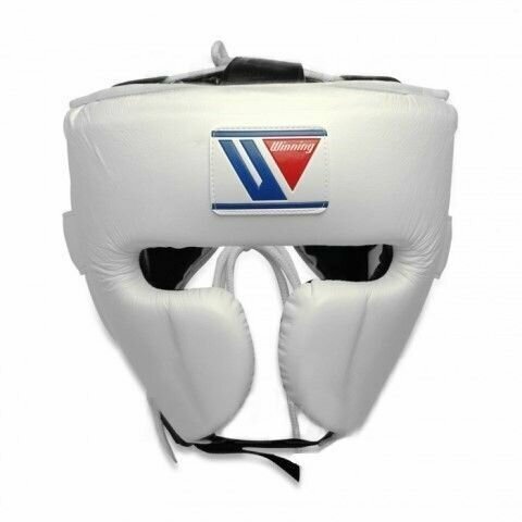 Шлем боксерский WINNING BOXING HEADGEAR FG-2900 FACE GUARD DESIGN, размер M, белый