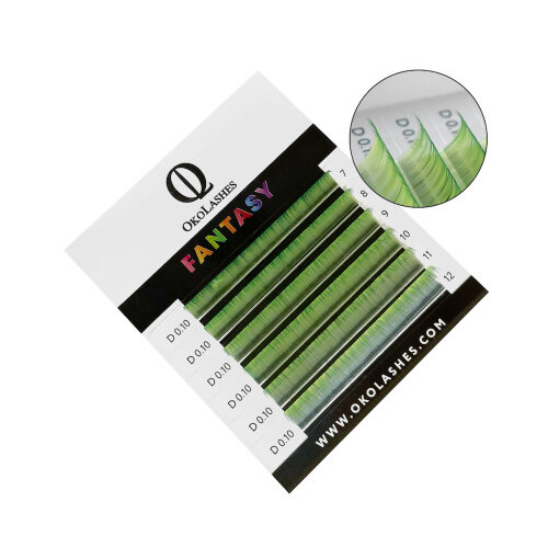 Ресницы Oko Lashes Professional Fantasy mini бело-зеленый M 0.10 7-12