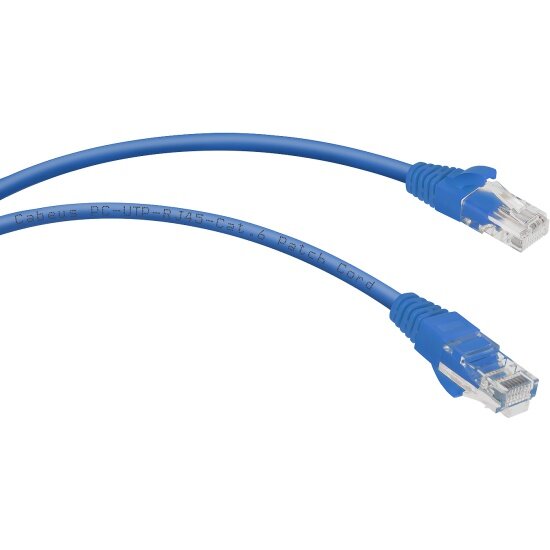 Патч-корд Cabeus U/UTP PC-UTP-RJ45-Cat.6-1.5m-BL категория 6, 2xRJ45/8p8c, неэкранированный, синий, PVC, 1.5м