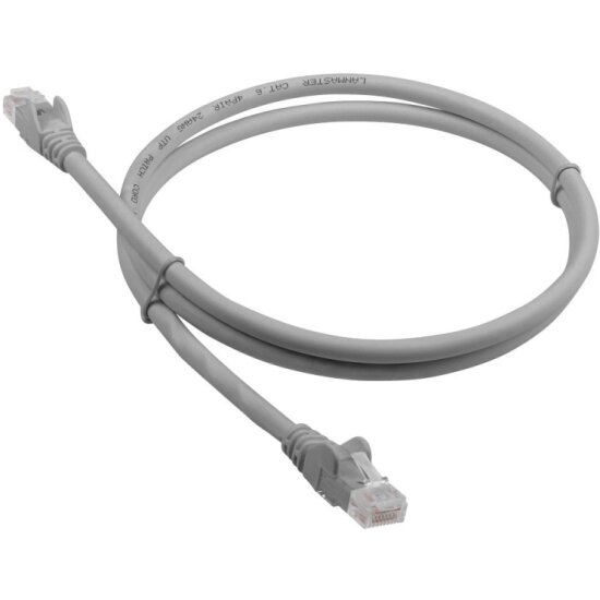 Патч-корд Lanmaster UTP LAN-PC45/U6-2.0-GY кат.6 2м серый LSZH