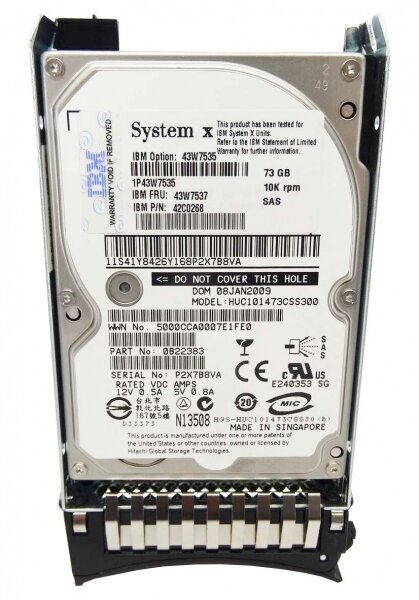 Жесткий диск IBM 43W7537 73,4Gb SAS 2,5" HDD
