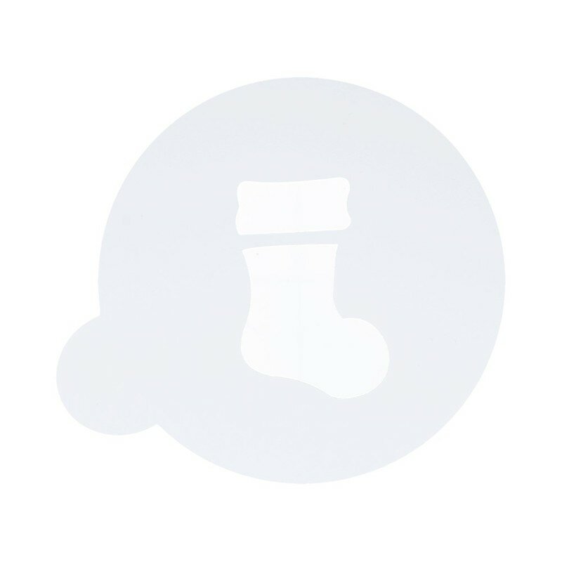 Леденцовая фабрика Трафарет для кофе пластиковый Рождественский носок Т013 декор