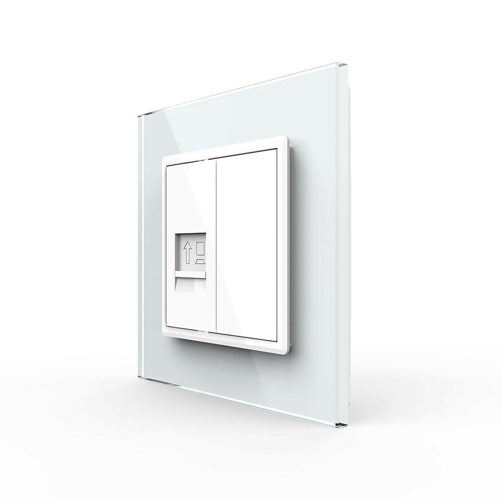 Комплект интернет-розетки RJ-45 кат.6 LIVOLO VL-C791C-11 ORIGINAL, белый, одинарная, скрытый монтаж