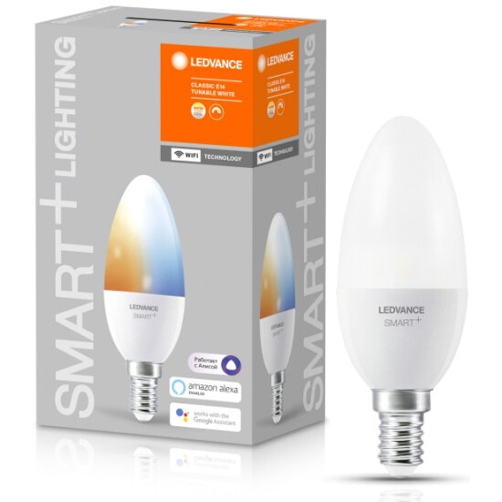 Умная лампа Ledvance-osram LEDVANCE WiFi Classic B Dimm 40 5 W/2700…6500K E14 470Lm 20000h d38*107