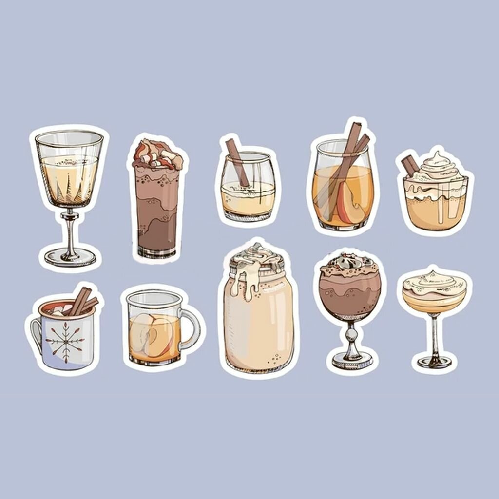 Наклейки стикеры Сладкие напитки