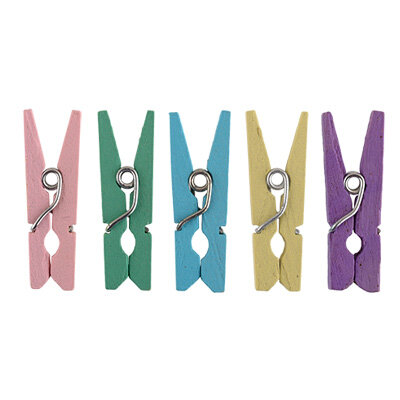 Декоративные элементы "Mr.Painter" DKN-04 Прищепки "Пастельное ассорти" 2.5 см 25 шт.