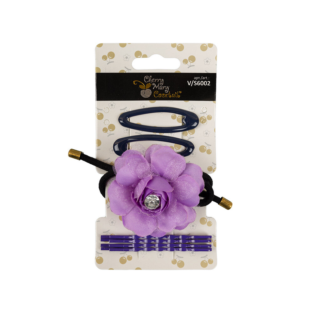 V/S6002 Набор резинок и заколок для волос 7 шт СК/Распродажа №02 фиолетовый