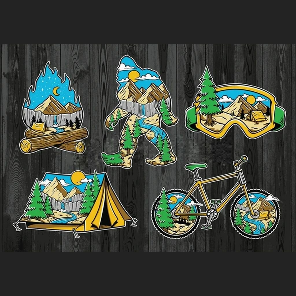 Наклейки стикеры Картина внутри картинки " Путешествие "