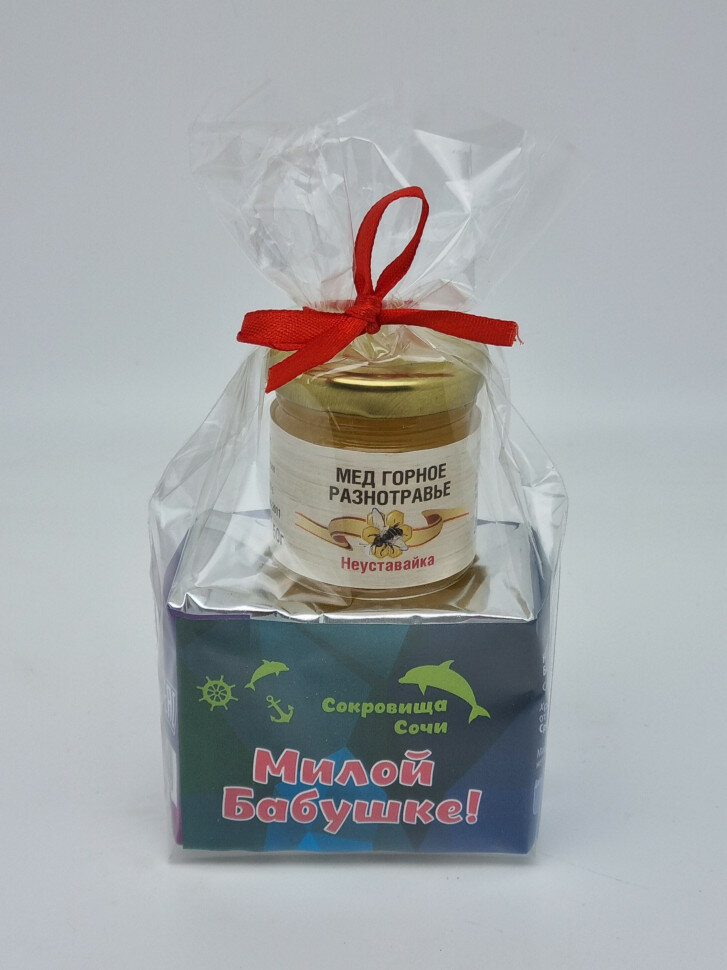 Чай черный бандеролька "Милой бабушке" 35гр + мед 50гр