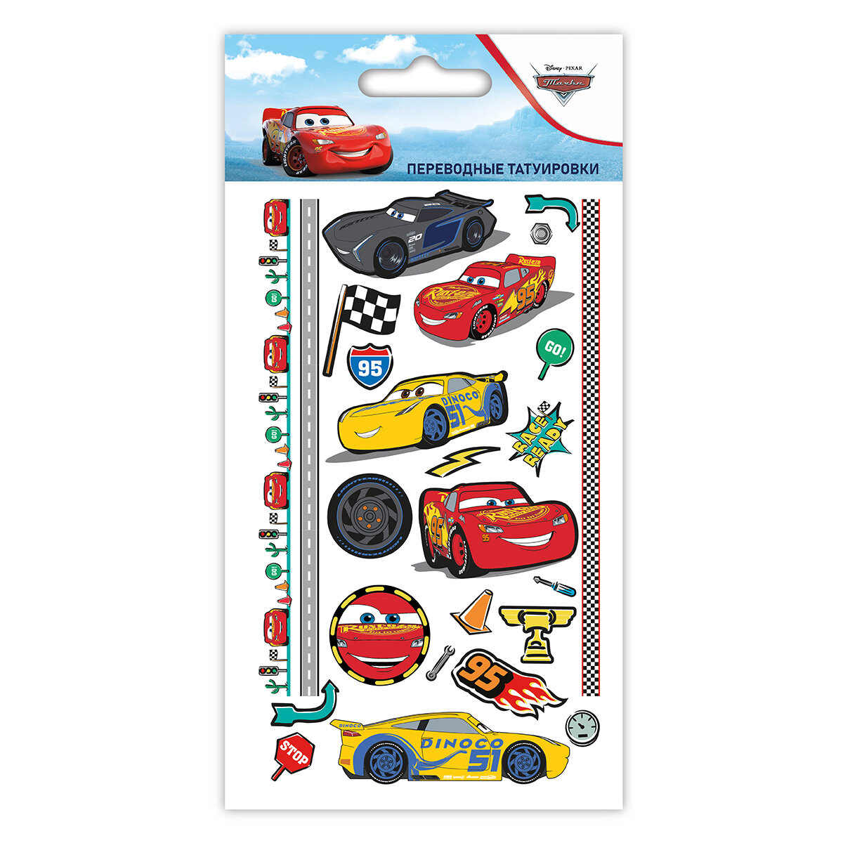 Липляндия Тату переводные Disney Тачки 18.5×9.5 см 63382 временные тату для детей