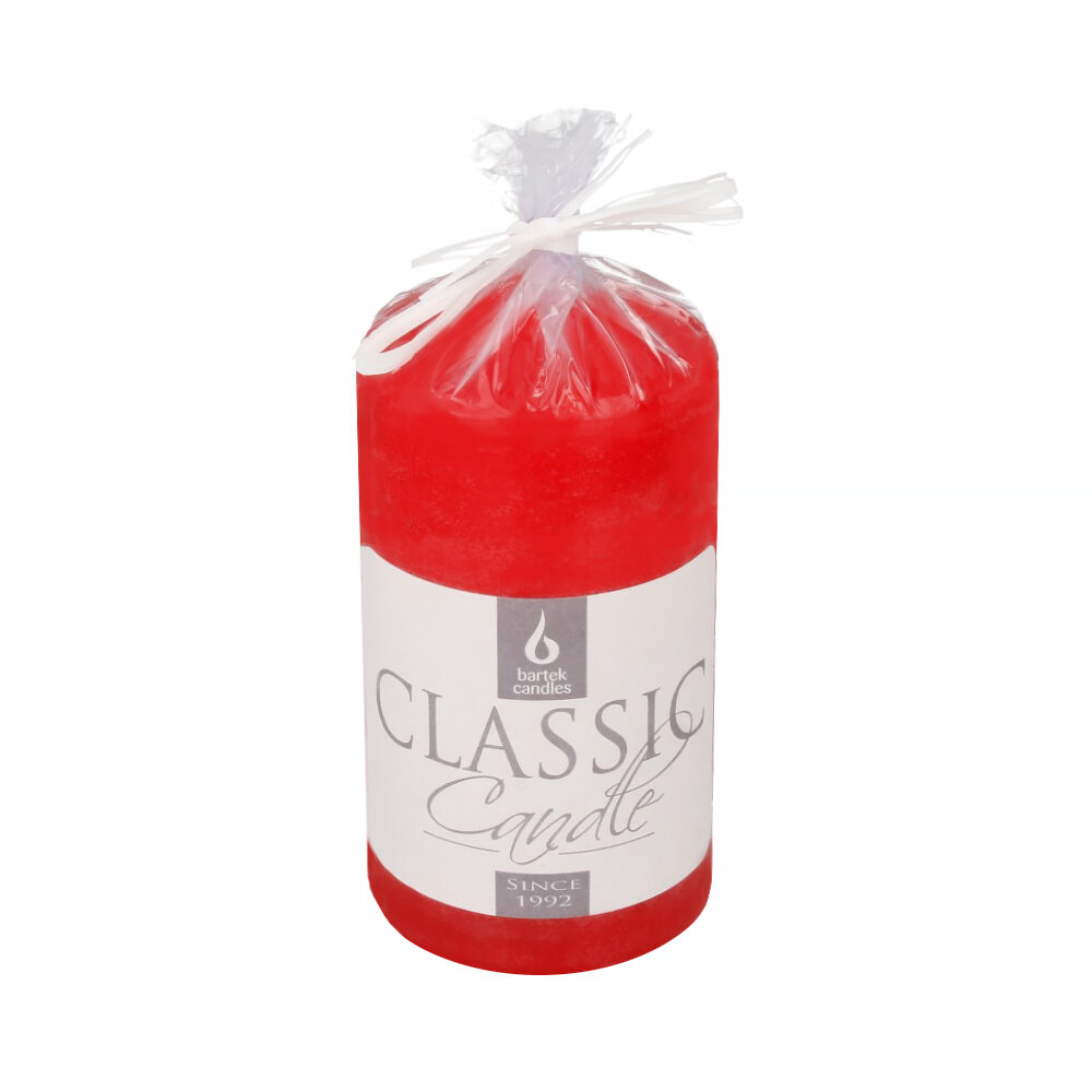 BARTEK свеча колонна 6 х 12 см вес 270 г красная для украшения интерьера дома