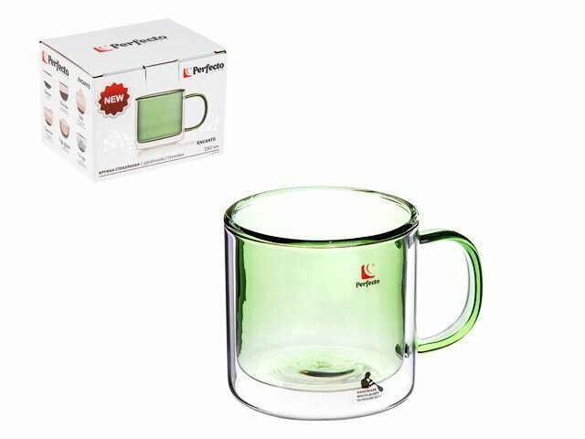 Кружка стеклянная PERFECTO LINEA Encanto с двойными стенками 280 мл лес 30-004280