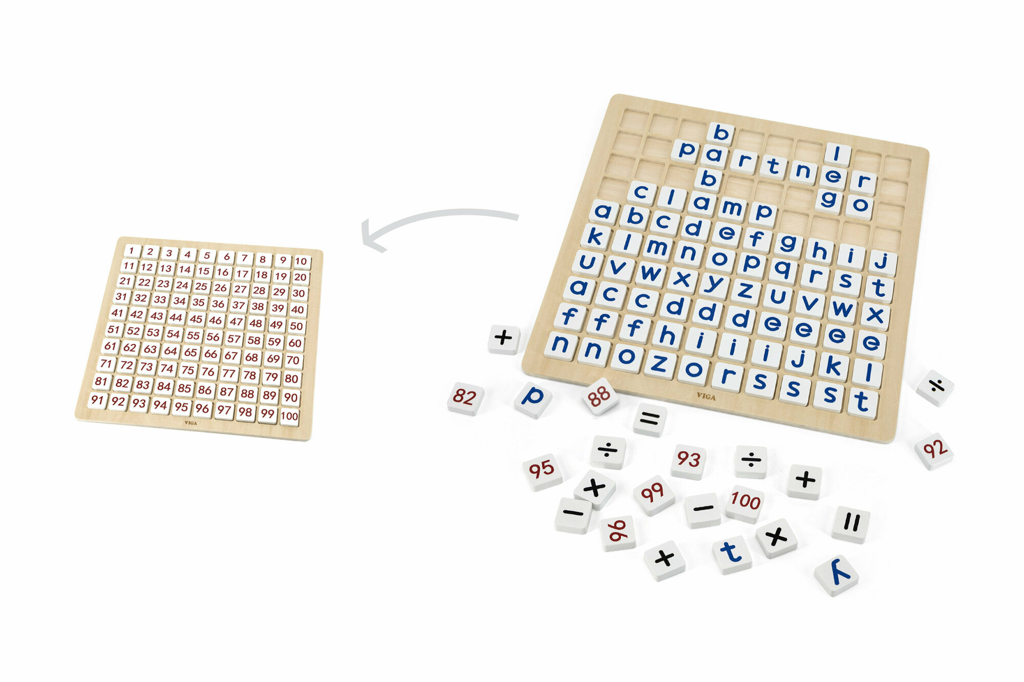 Обучающая таблица Viga Toys Математика и Алфавит, 44510