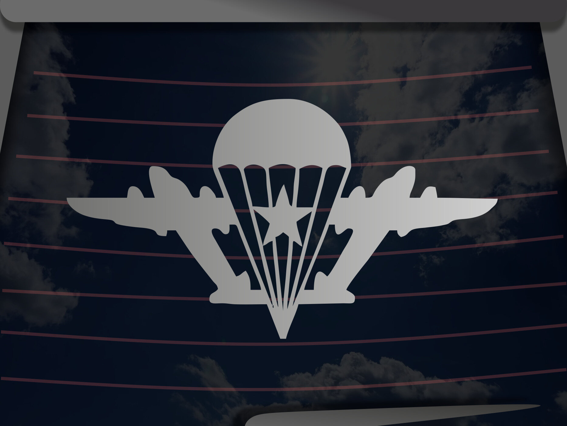 Виниловая наклейка на автомобиль "ВДВ"/на стекло, капот и другую поверхность машины/Автонаклейка ВДВ-1/серебряная 15х13