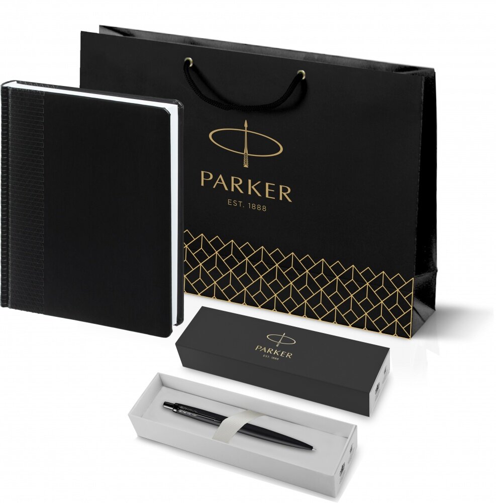 Подарочный набор: Шариковая ручка Parker Jotter XL Monochrome в подарочной упаковке, цвет: Black и Ежедневник 2122753