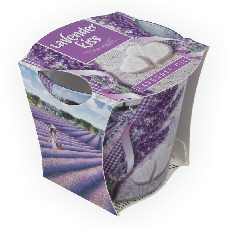 BARTEK свеча в стакане 9x7.5 см, 115 г, Поцелуй лаванды - ароматная свеча для дома