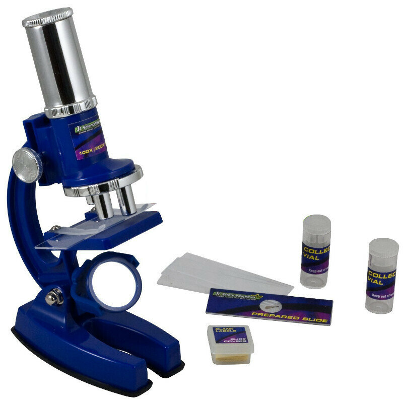 Микроскоп Veber MP-450, детский, биологический, с подсветкой, зеркало, 4 предметных стекла