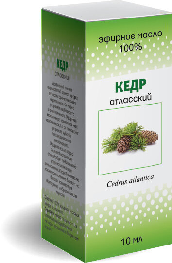 Эфирное масло Кедр, древесный/бальзамический/горьковатый аромат, 10мл