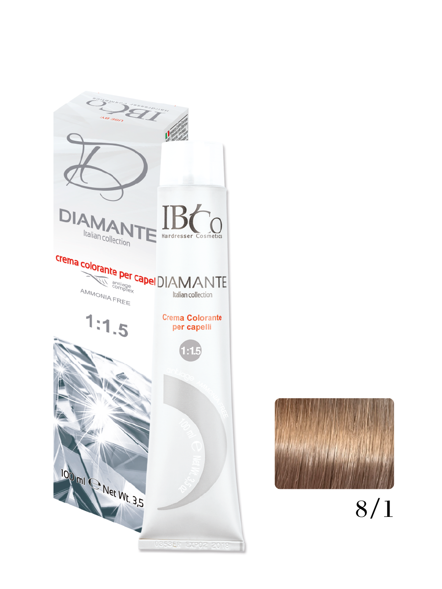 Крем-краска безаммиачная DIAMANTE AMMONIA FREE 8/1, 100 мл