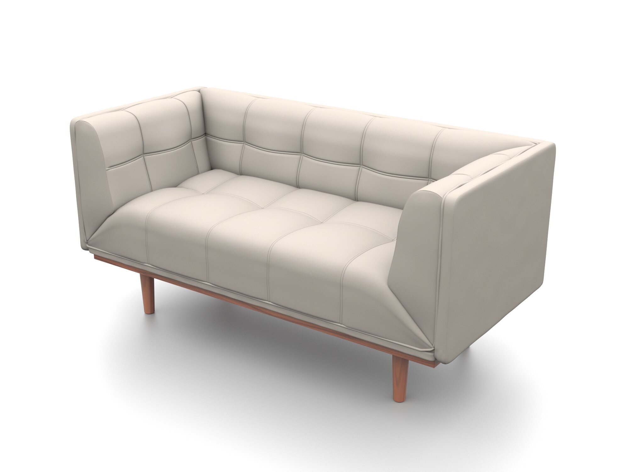 Дизайнерский диван Soft Element Грандис, двухместный, деревянные ножки, велюр, какао, в гостиную, для кафе и ресторанов