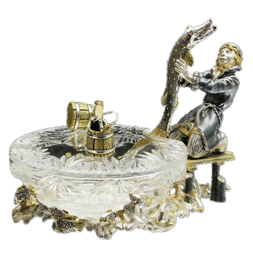 Серебряная икорница «По щучьему велению»