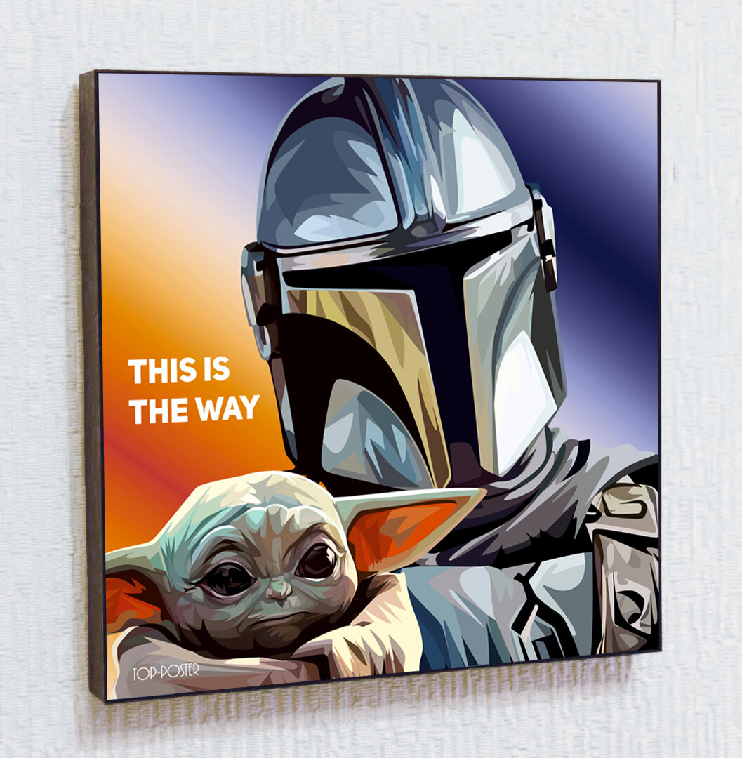 Картина постер Мандалорец в стиле ПОП-АРТ в рамке с креплением / Star Wars / Top Poster 50х50