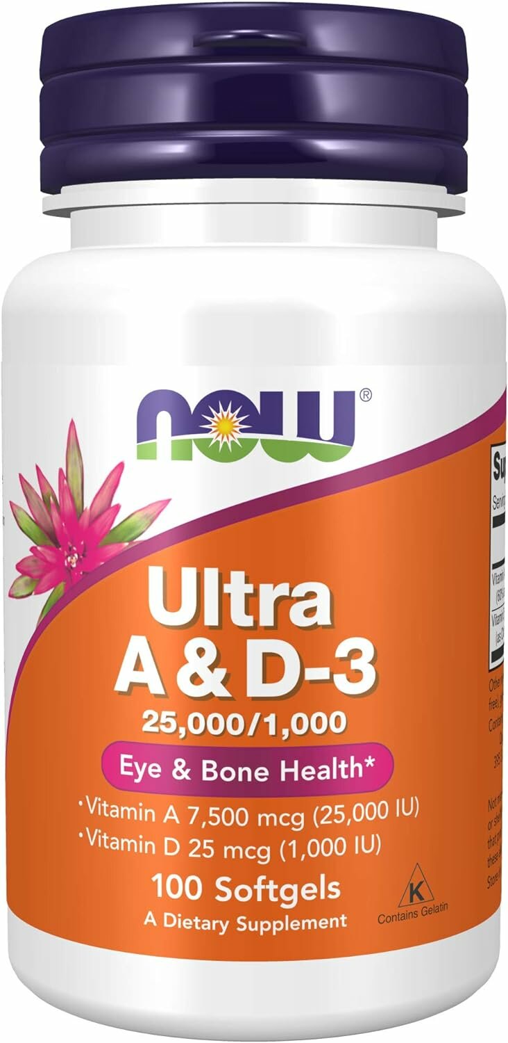 NOW Ultra A & D-3 100 softgels (витами А + витамин Д3)