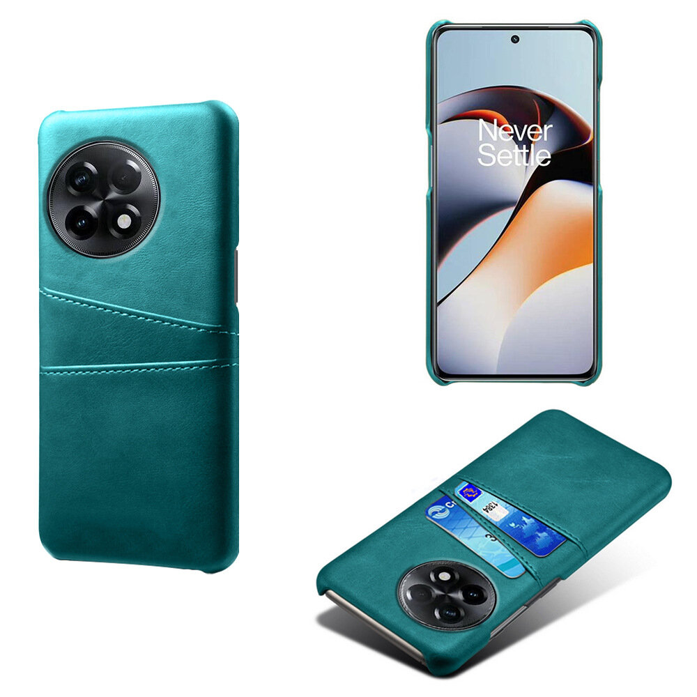 Чехол задняя накладка панель бампер MyPads «Buffalo scomparto» для OnePlus 11 из эко-кожи с отделениями для банковских карт зеленый