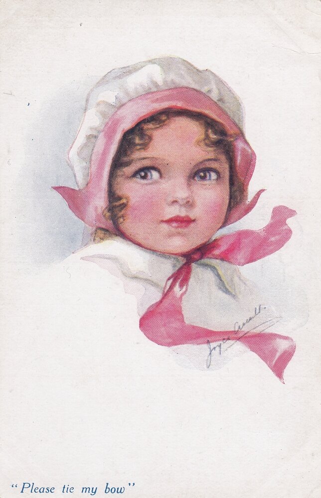 Почтовая открытка J. Brisley "Please tie my bow" 1920-1930 гг. Великобритания