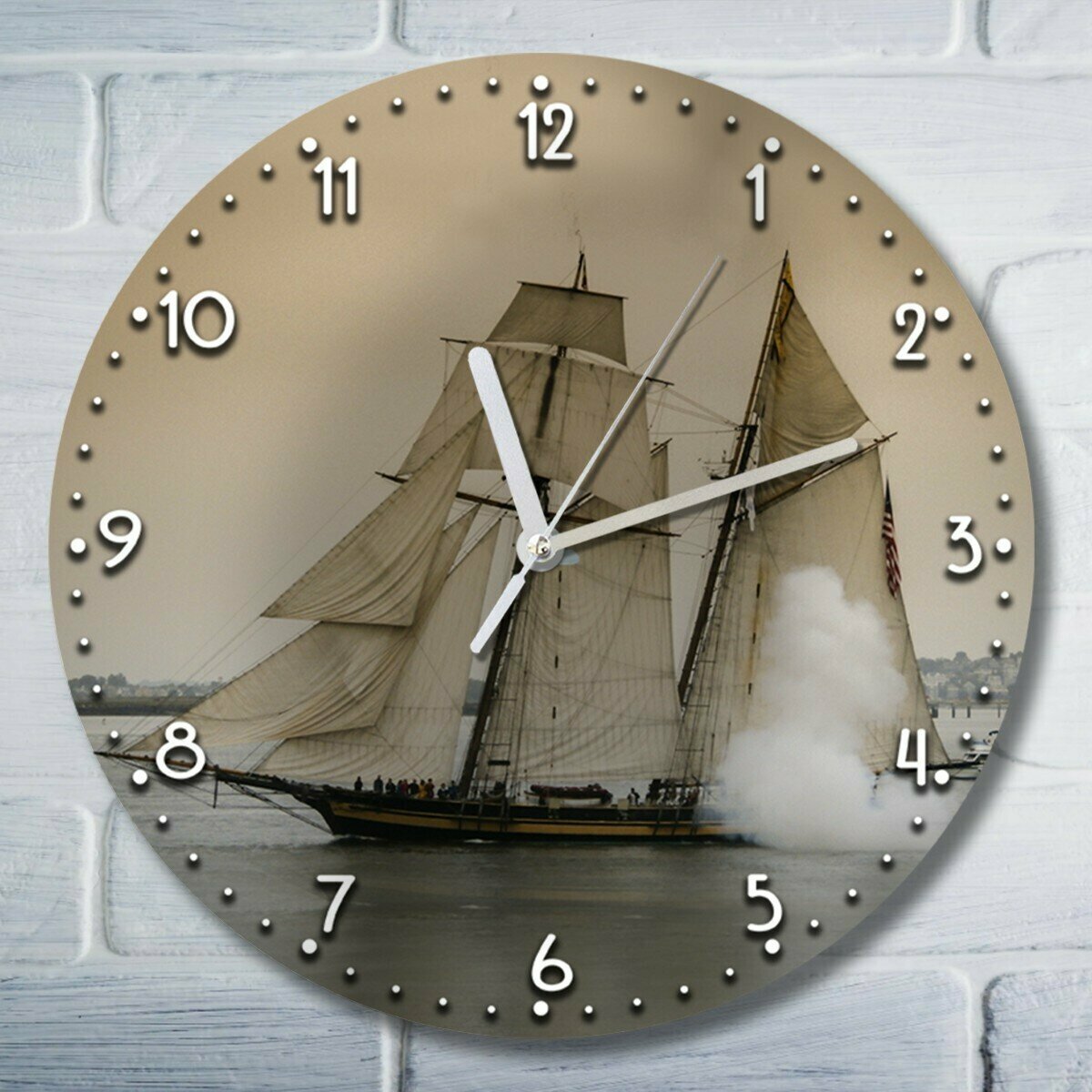 Настенные часы УФ с рисунком пейзаж - 2140