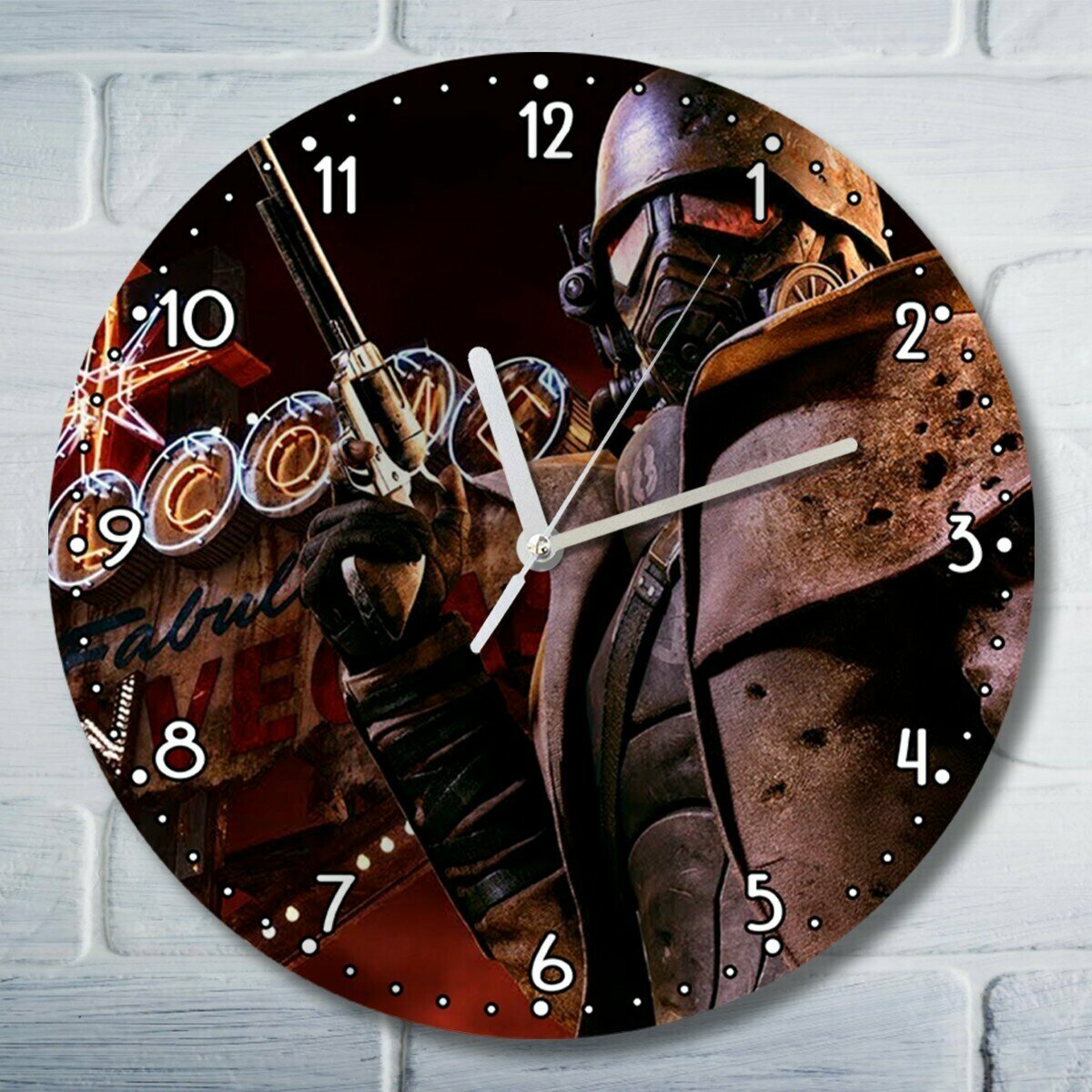 Настенные часы УФ с рисунком игры Fallout New Vegas - 3476