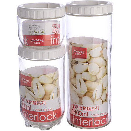 Набор 3 банок для сыпучих продуктов Lovwish MB 31203 KSMB-31203