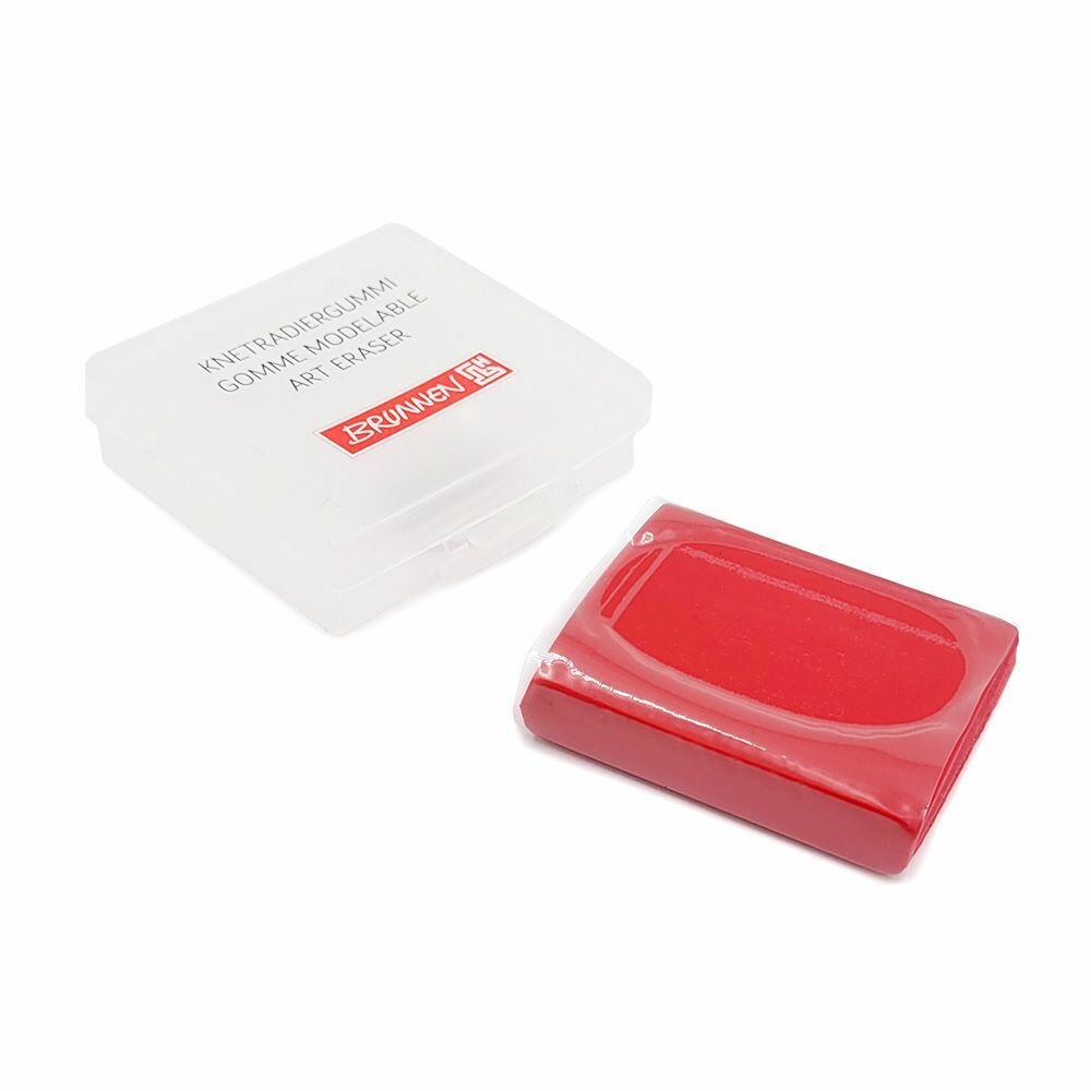 Ластик- Клячка от Brunnen (Германия), 3.5 x 3.5 x 1 см, 16.5 гр. в пластиковой упаковке 1 шт, красный