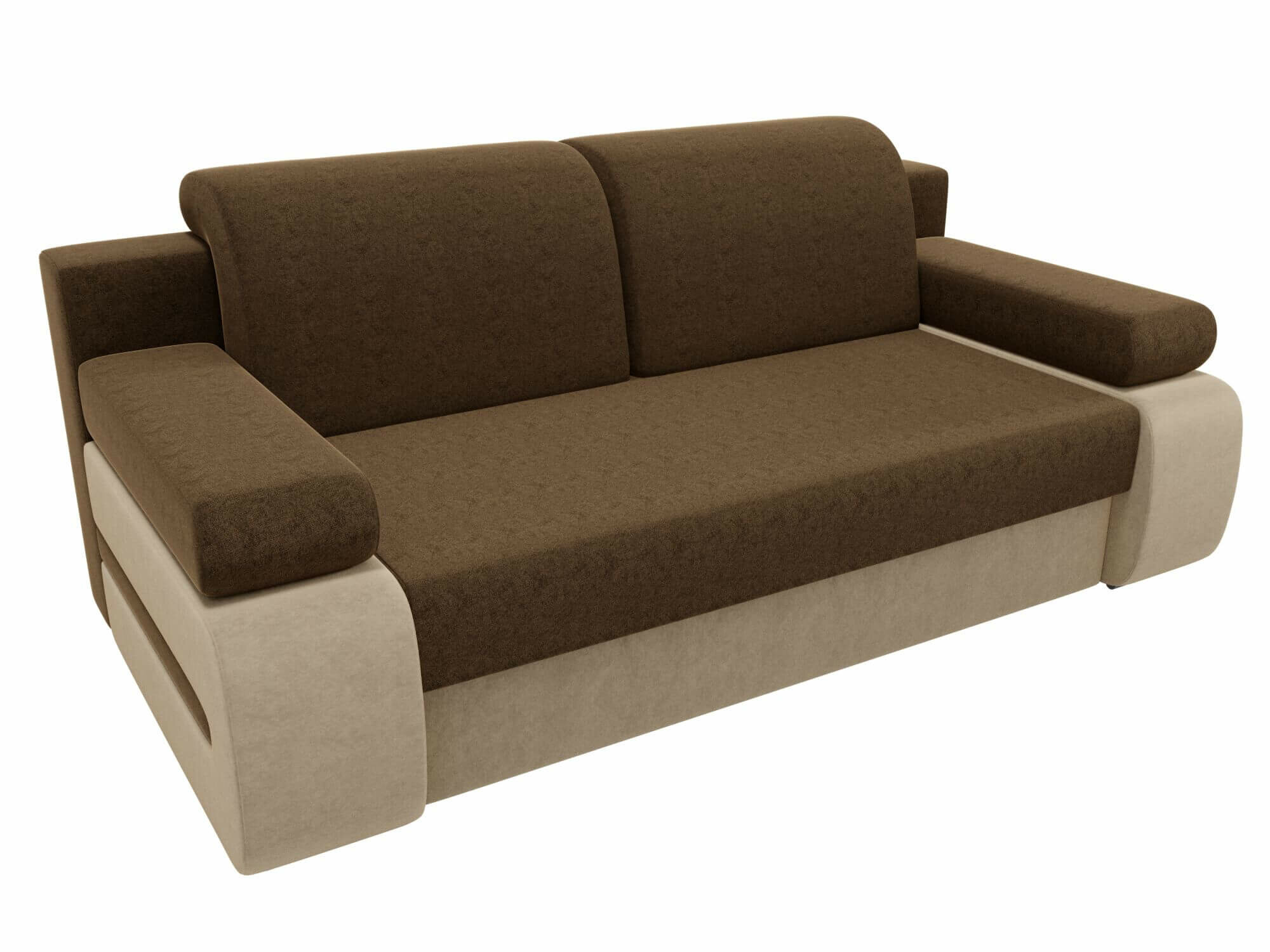 Artum Прямой диван Денвер вельвет коричневый бежевый