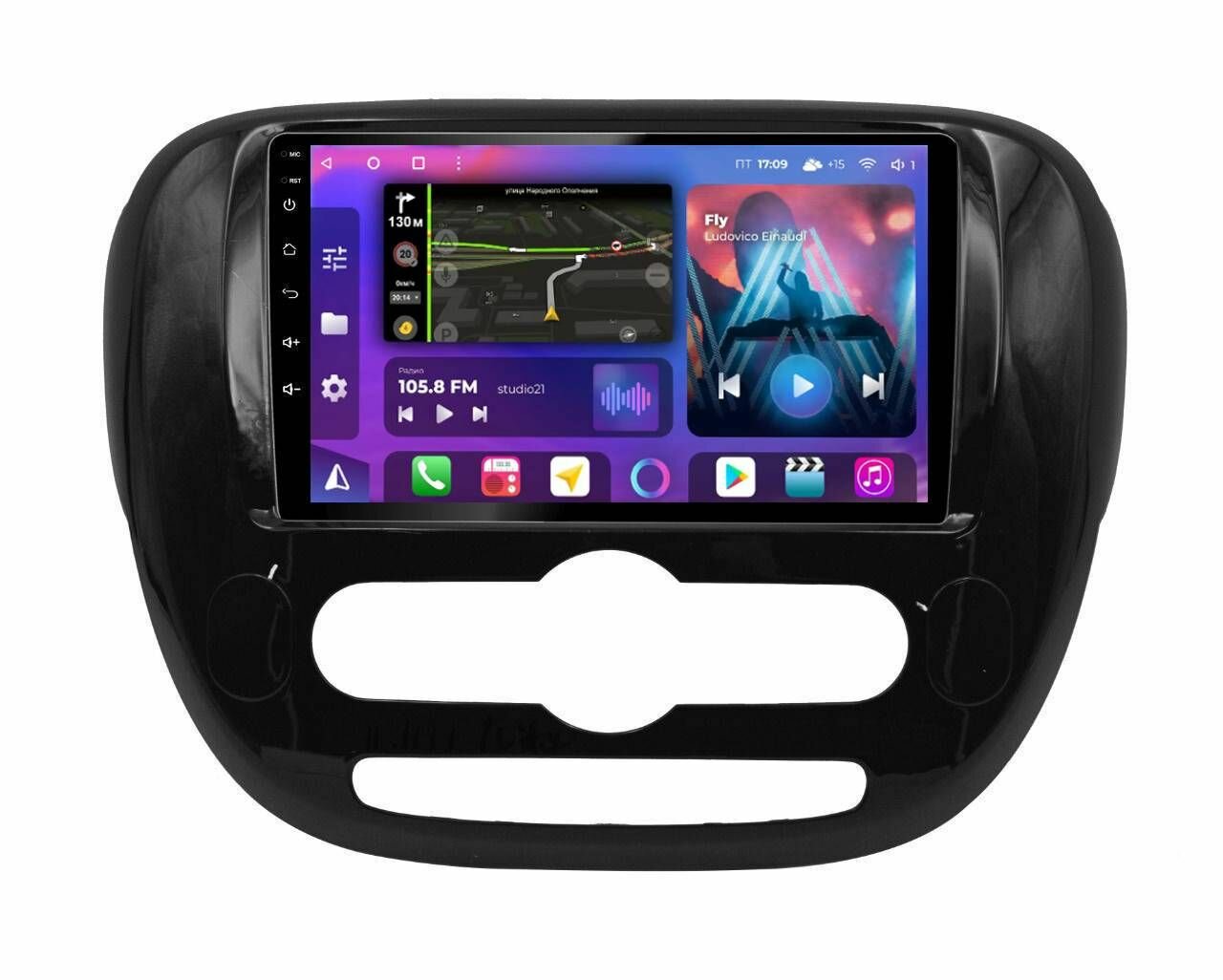 Штатная магнитола для KIA Soul 2013-2019 для автомобилей с климат-контролем на Android 10 (8gb/256gb/WiFi/BT/GPS/DSP/QLED/4G) + камера заднего вида - 9 дюймов