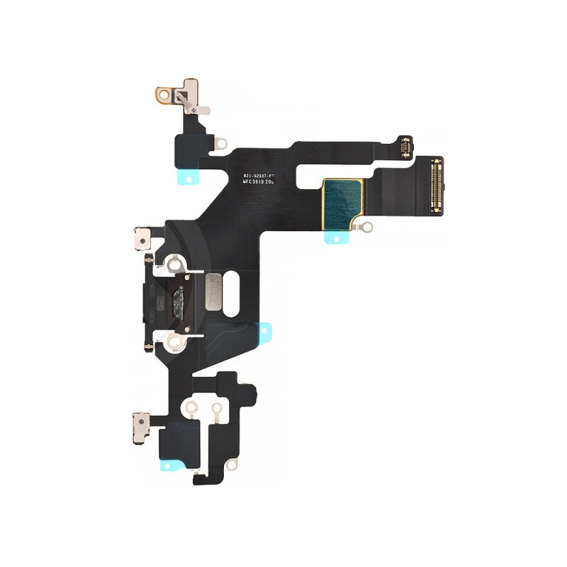 Шлейф (соеденительный) для Apple iPhone 11 на разъем зарядки/микрофон (черный)