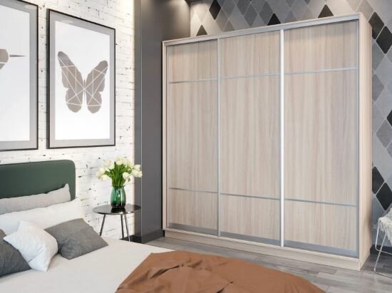 Шкаф купе, для одежды Фортуна 3, МФ-Купе, 160х60х220, цвет ясень шимо светлый