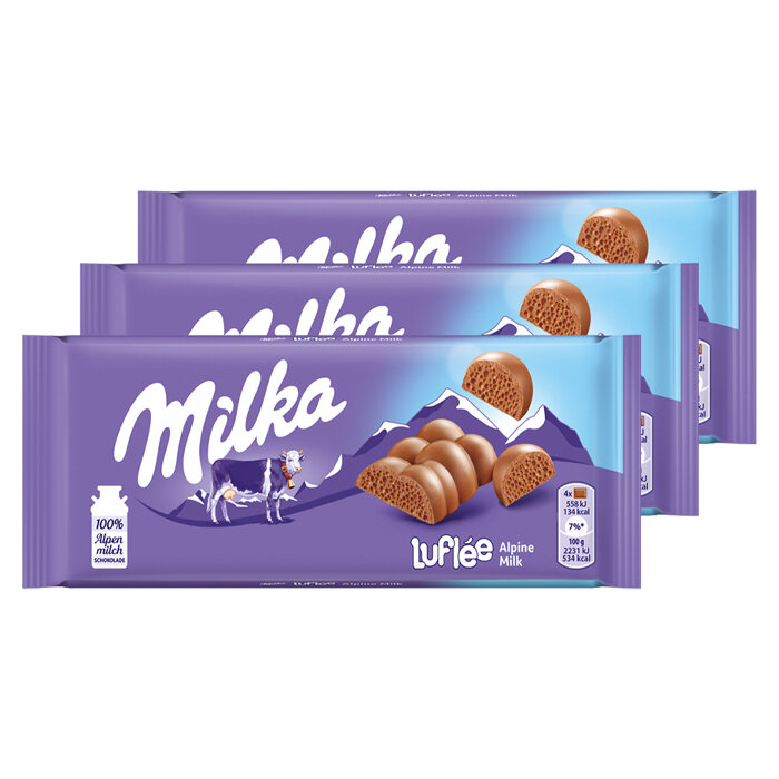 Шоколад Milka Bubbly Alpine Milk (Германия), 90 г (3 шт)