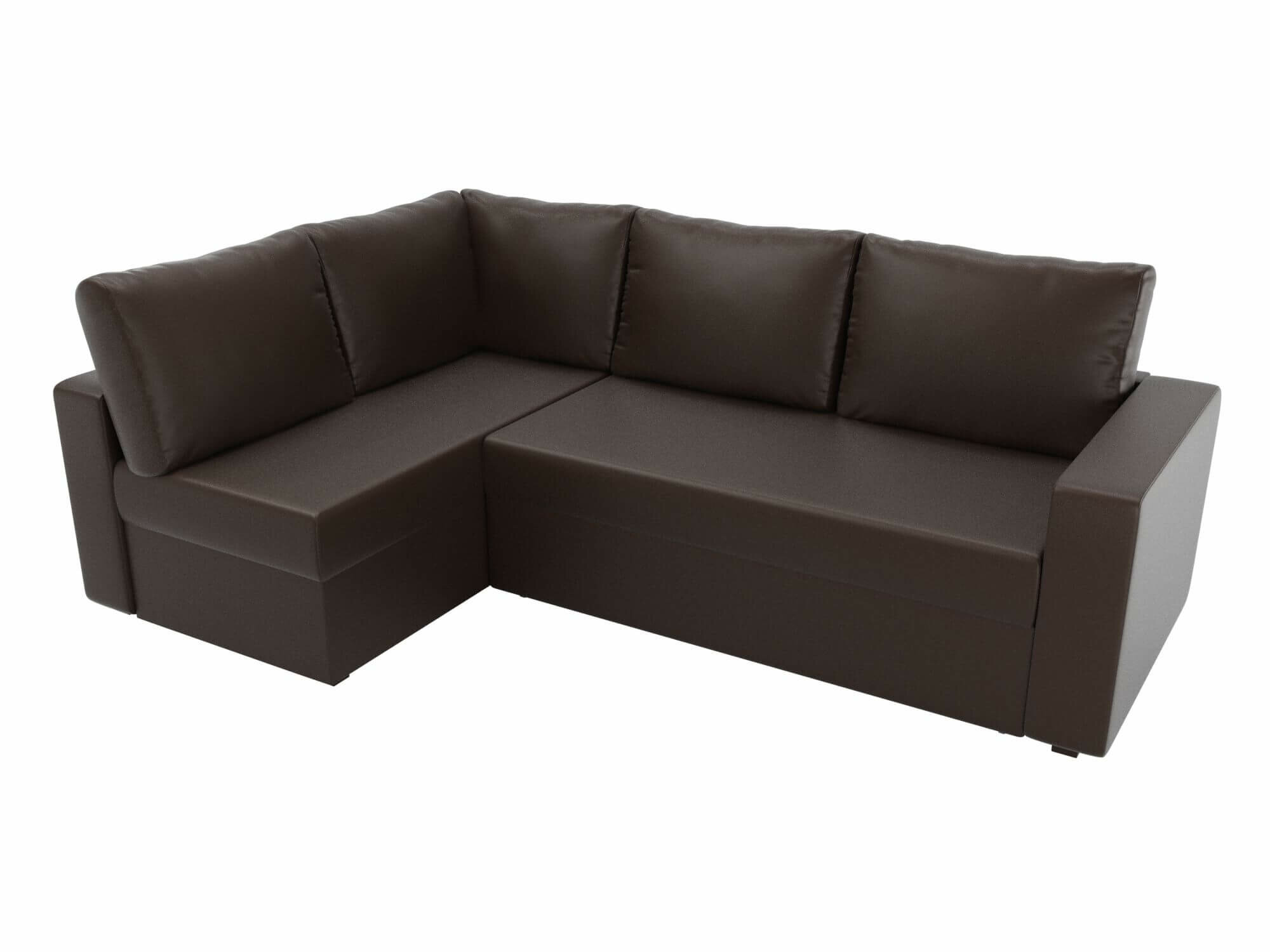 Artum Угловой диван Оливер эко кожа коричневый левый