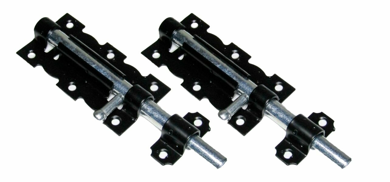 Задвижка дверная ЗД-110-SL (NOEZ) черный матовый цинк (комплект 2 штуки)