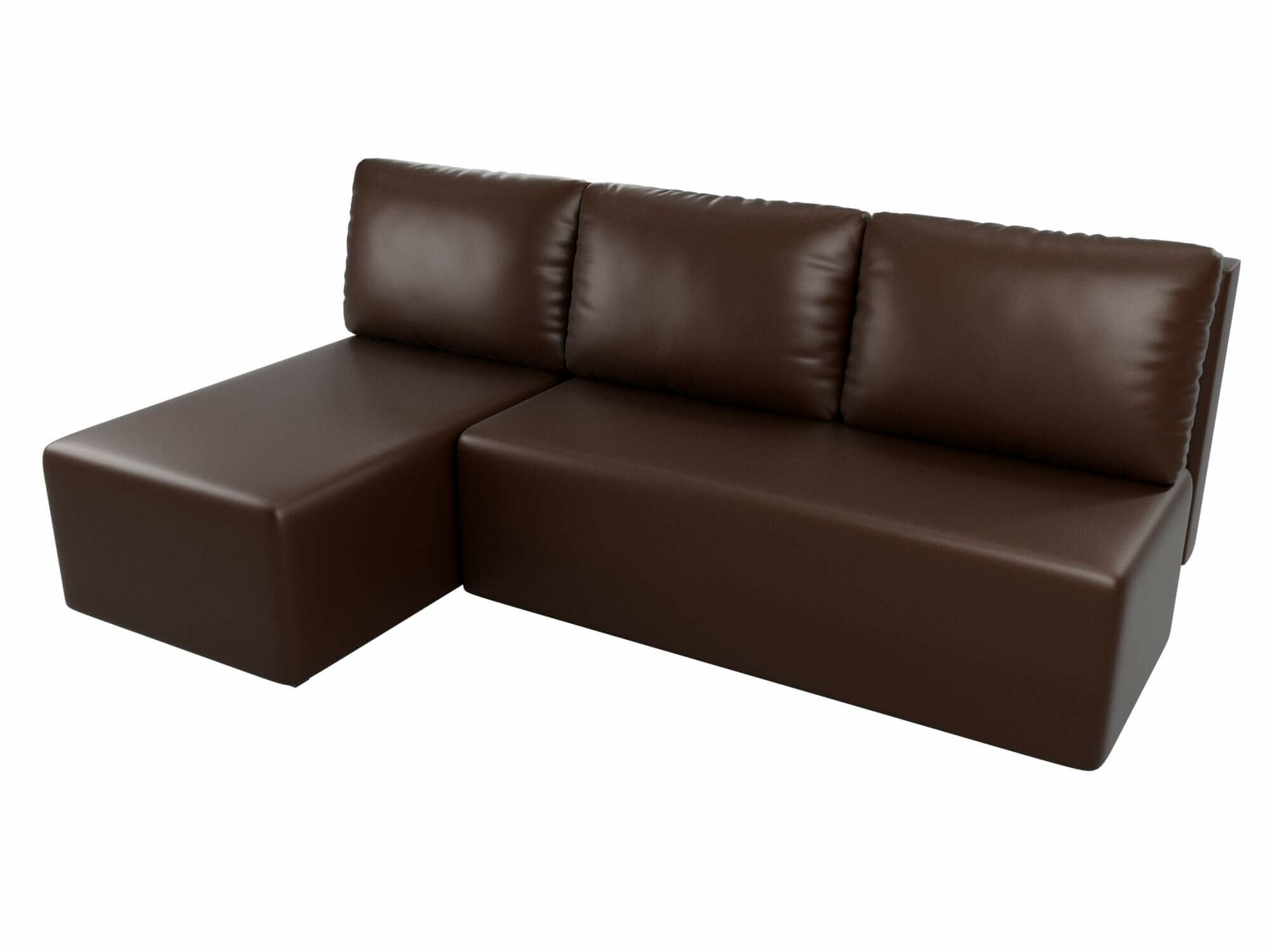 Artum Угловой диван Поло эко кожа коричневый левый