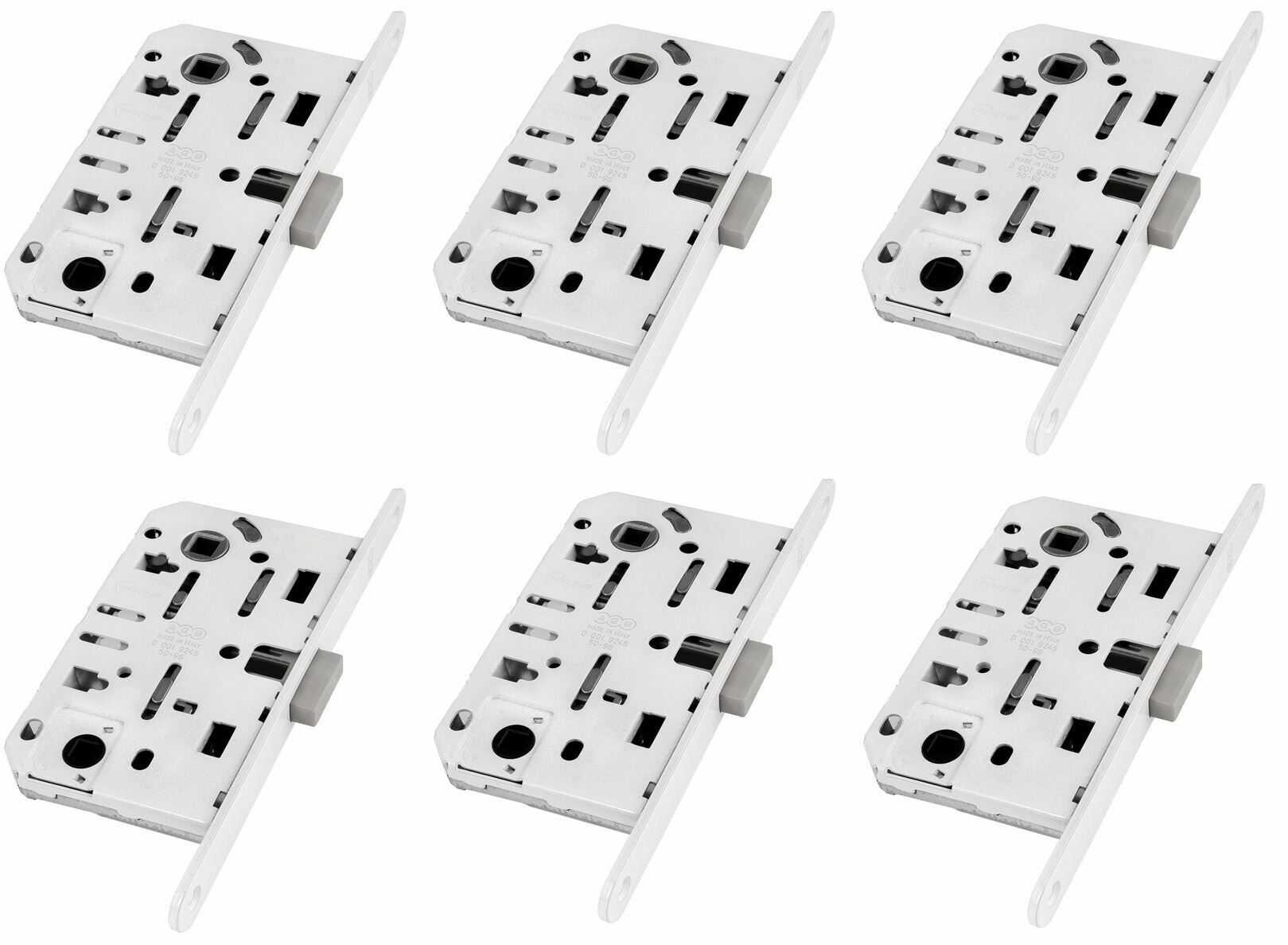 Замок межкомнатный магнитный бесшумный AGB MEDIANA POLARIS WC (белый) B06102.50. FM, без ответной планки, техническая упаковка (комплект 6 штук)