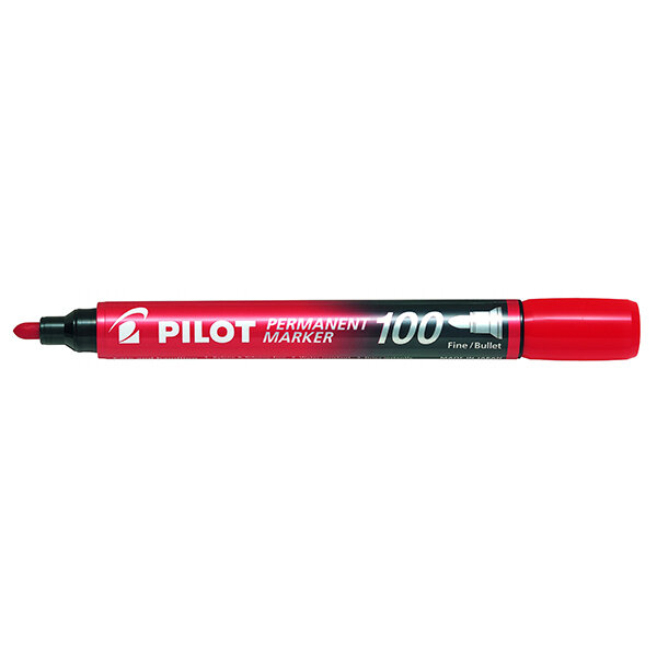 Маркер перманентный PILOT [SCA-100/R] (овальный, красный, 1 мм, 12 штук)