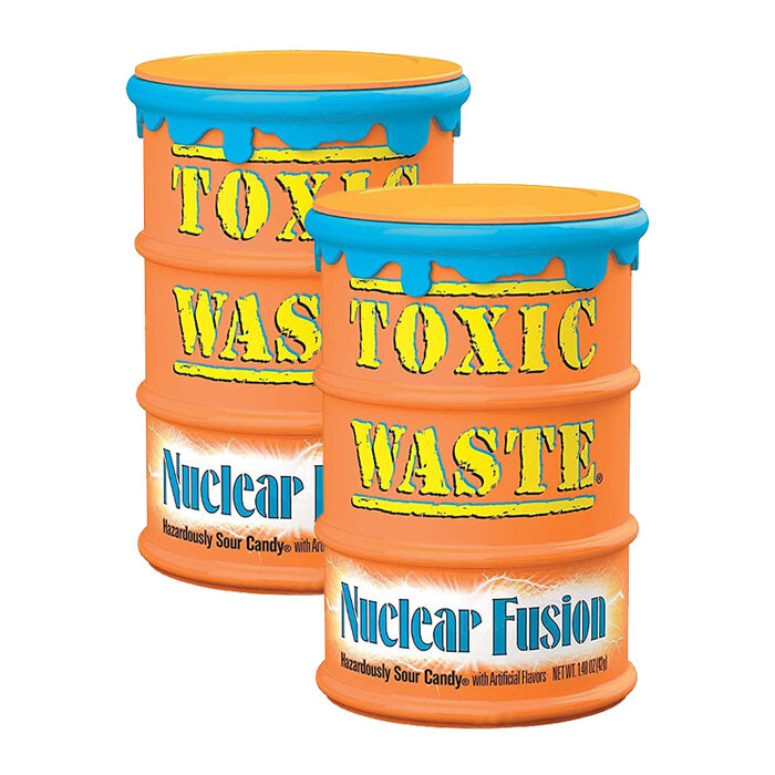 Кислые леденцы Toxic Waste Sour Candy Nuclear Fusion (оранжевая бочка) (США), 42 г (2 шт)
