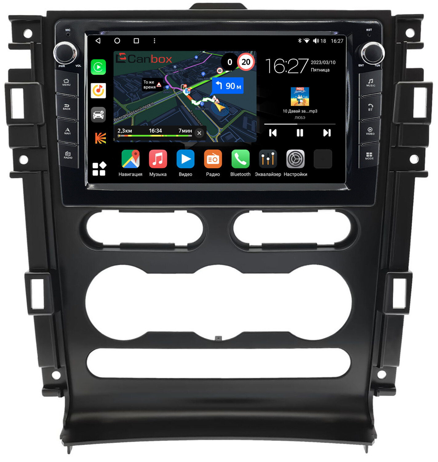 Штатная магнитола Ford Mustang 5 2004-2009 Canbox M-Line 7821-9-0185 на Android 10 (4G-SIM, 2/32, DSP, IPS) С крутилками