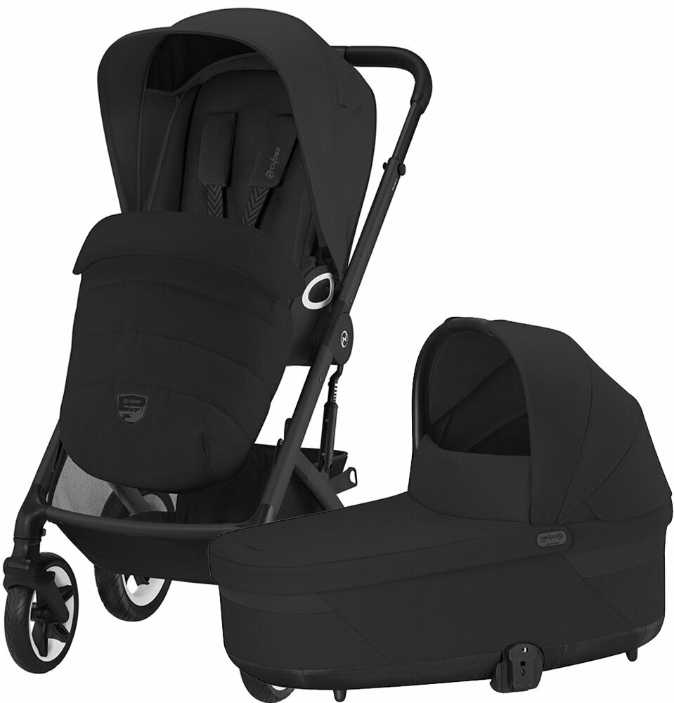 Cybex Talos S LUX | 2-в-1 (Moon Black на шасси Black с дождевиком прогулочного блока 2023)