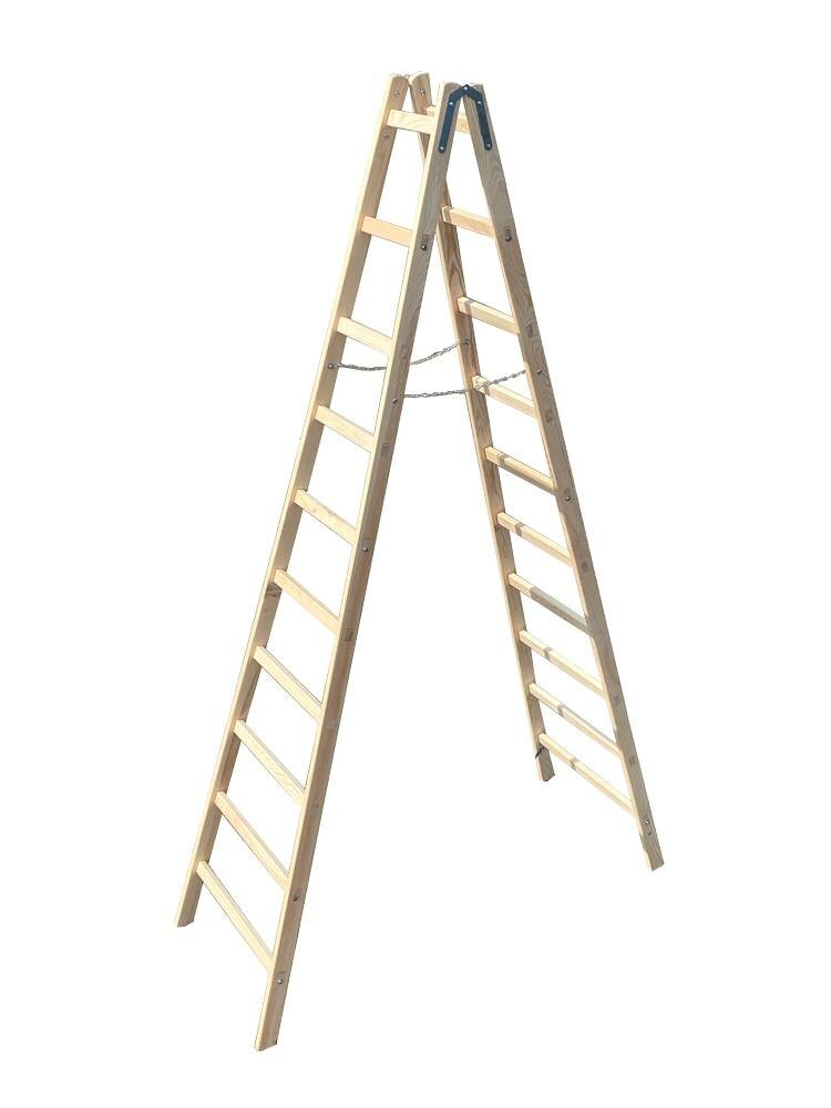 Деревянная Двухсторонняя Стремянка-Ходуля Sevenberg Drd-10, Длина В Сложенном Виде 3.11 М, Нагрузка 150 Кг.