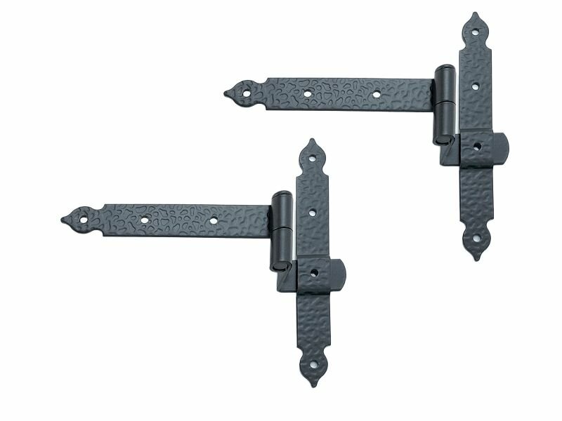 Петля-стрела накладных ставен ноэз правая ПССт2-П-S черный матовый (комплект 2 штуки)