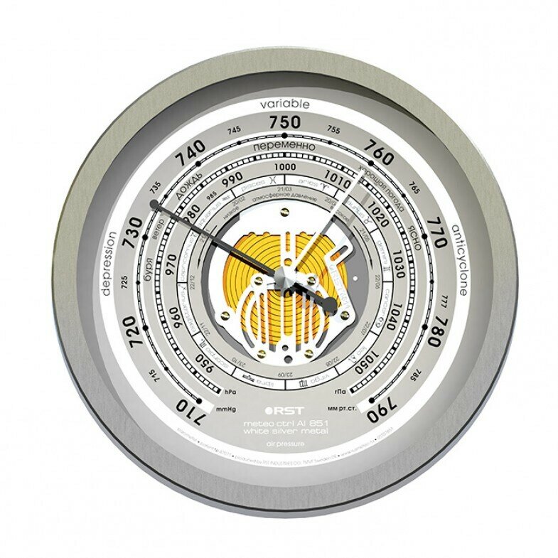 Барометр металлический RST07851* с открытым механизмом 150х33 mm