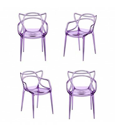 Комплект из 4-х стульев Masters прозрачный сиреневый